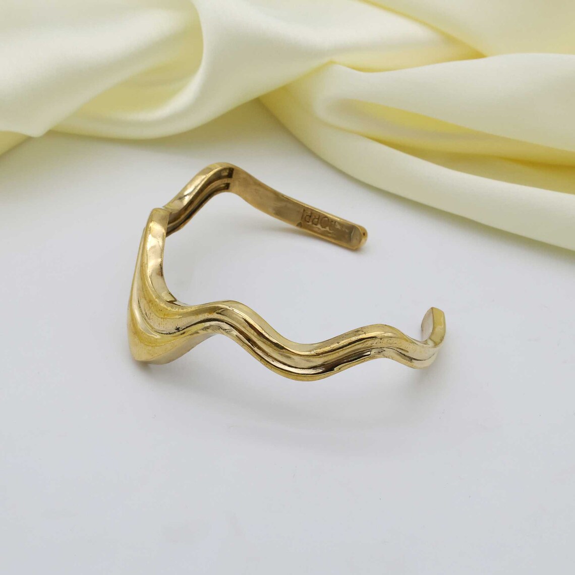 Wave Bracelet Gold, Wave Arm Cuff Sterling Silver, Wave Bangle, Ocean ...