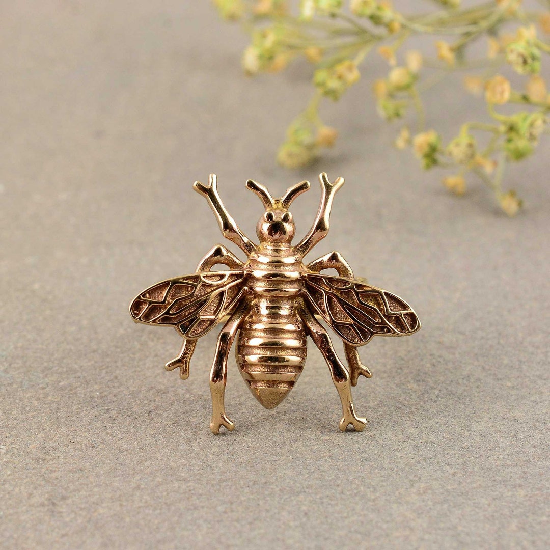 Bee Ring, Bumble Bee Ring, Skinny Bee Stacking Ring, 925 Sterling ...