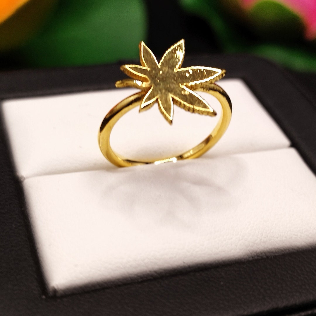 Marijuna Leaf Ring, Pot Leaf Ring for Woman, 925 Sterling Silver Leaf ...