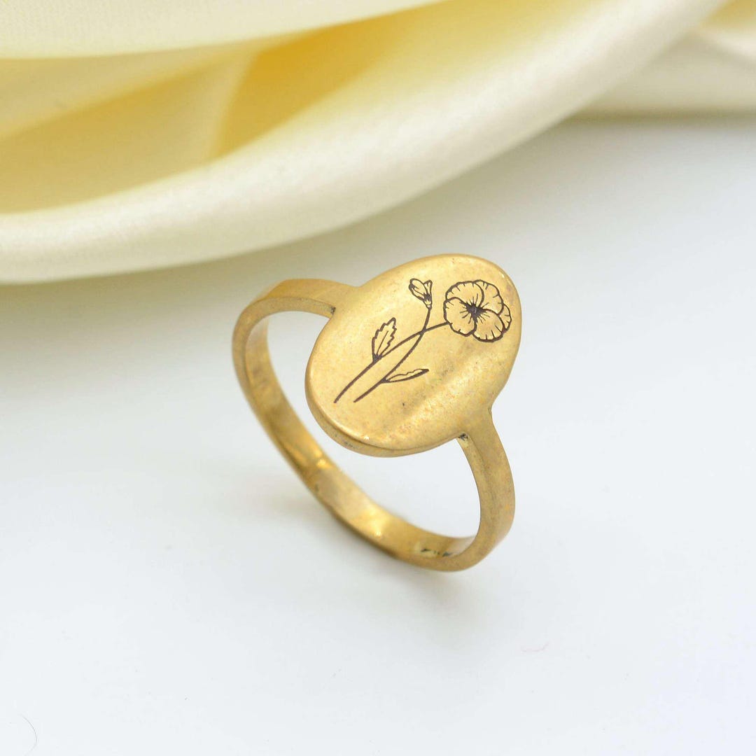 Hibiscus Ring, Hibiscus Flower Ring, Tropical Ring, Birth Flower Ring ...
