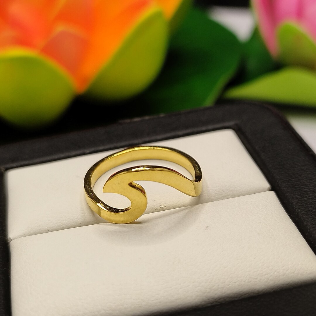 Wave Ring, Dainty Wave Ring, Womens Wave Ring, Beach Wave Ring, Ocean ...