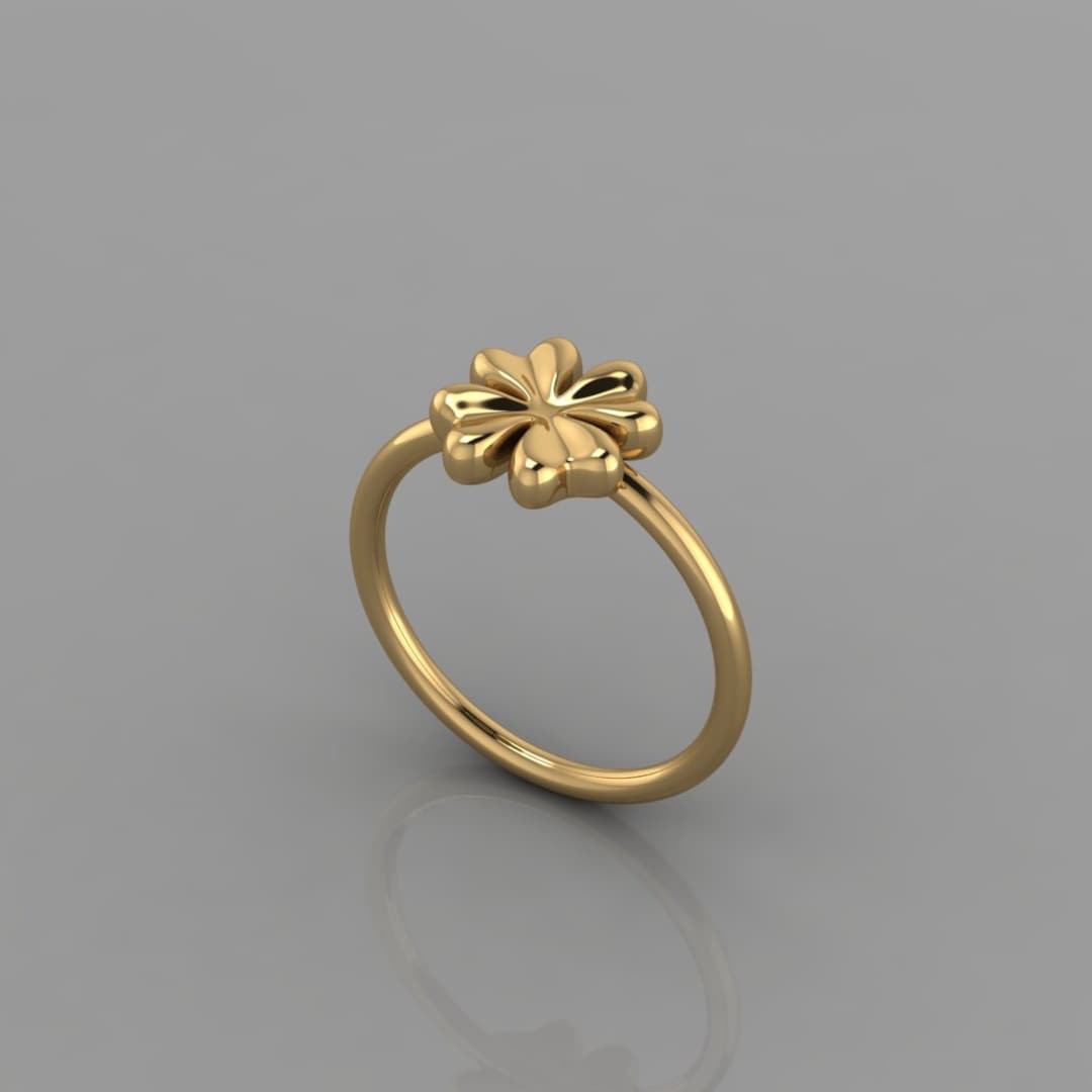 Gold Four Leaf Clover Ring,dainty Gold Luck Ring Four Leaf Clover Ring ...