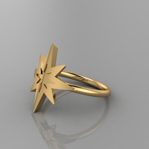 Gold Compass Signet Ring Men’s Gold Ring Men’s Compass Ring North Star ...