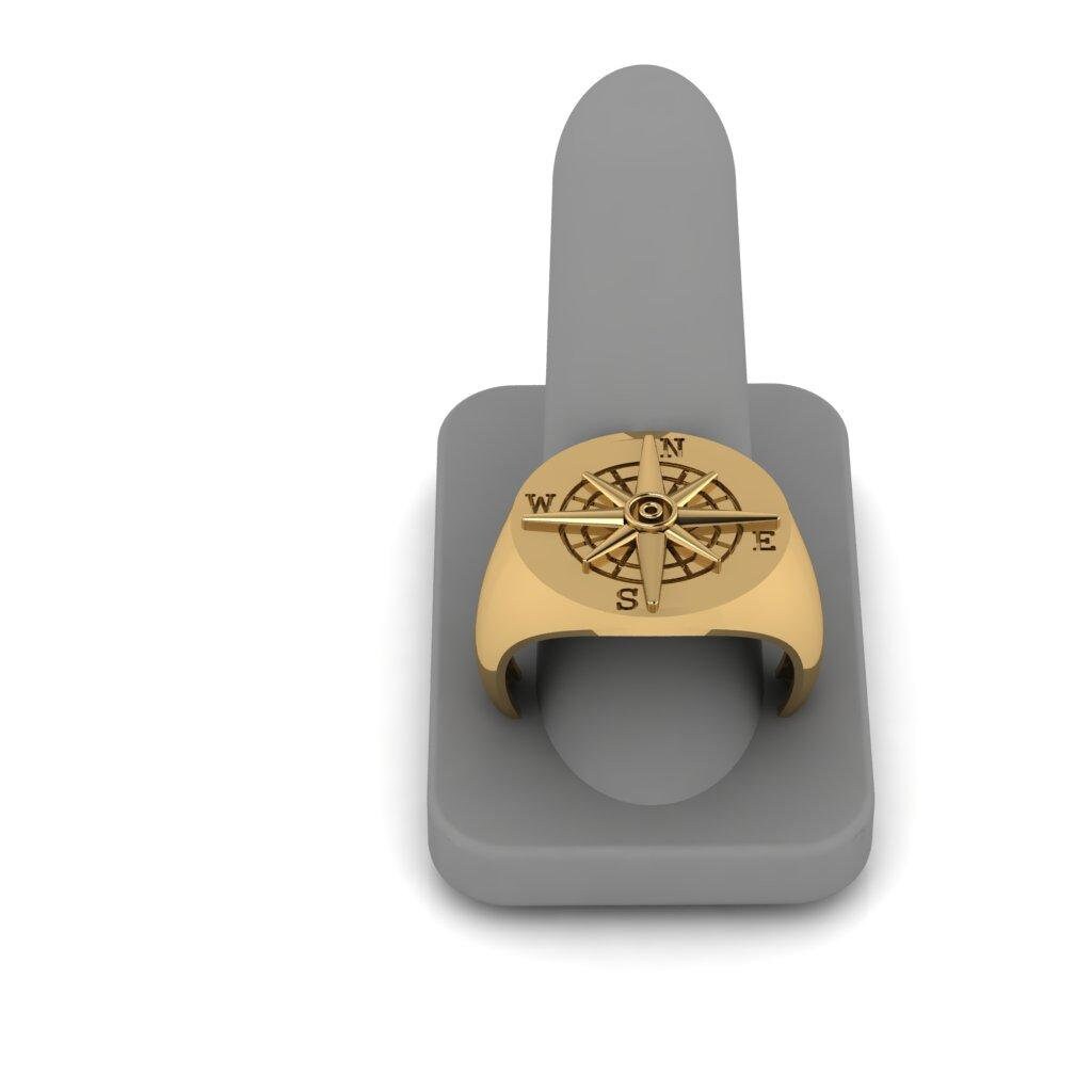 Compass Signet Ring Wind Rose Ring Sterling Silver 925 - Etsy