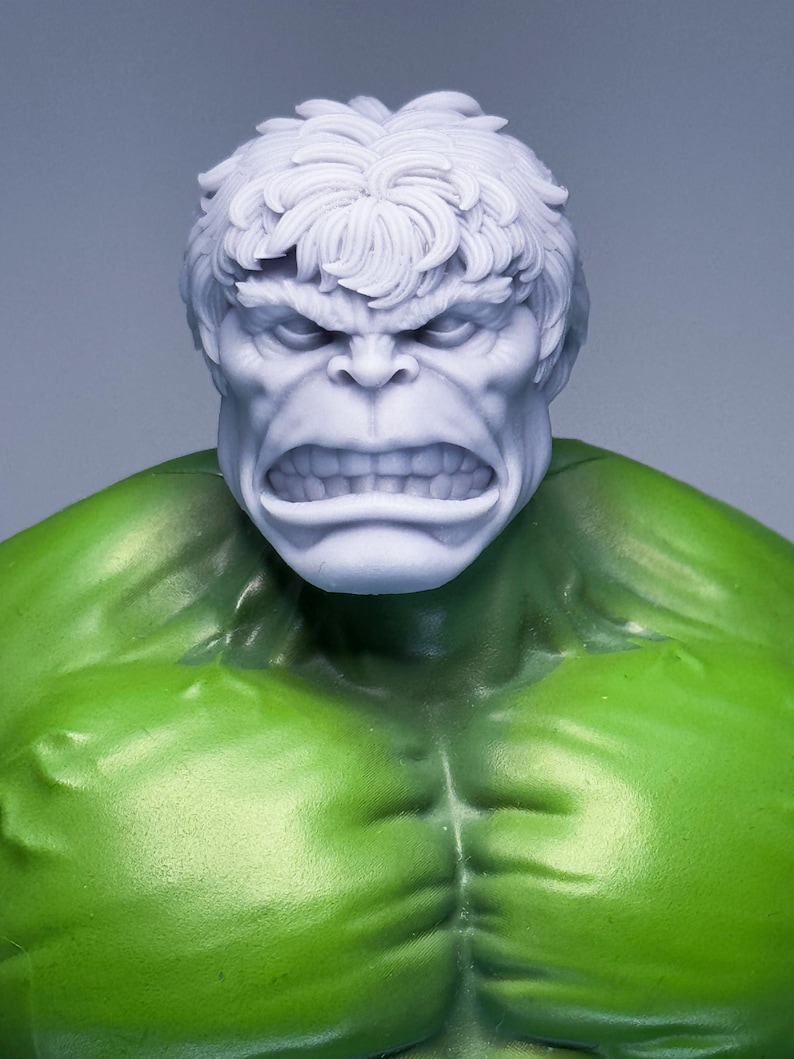 1/12 Bespoke Sculpted Head Angry Green Man Face off Style - Etsy