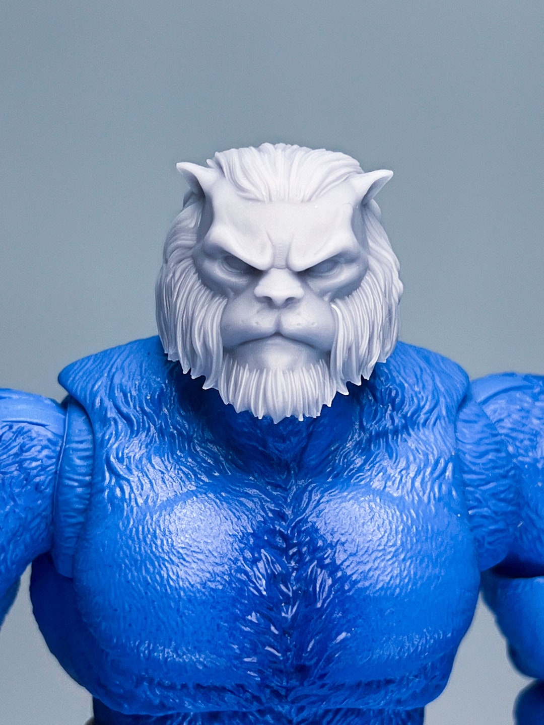 1/12 3D Printed Head Sculpt Blue Beastly Mutant Hero V2 - Etsy