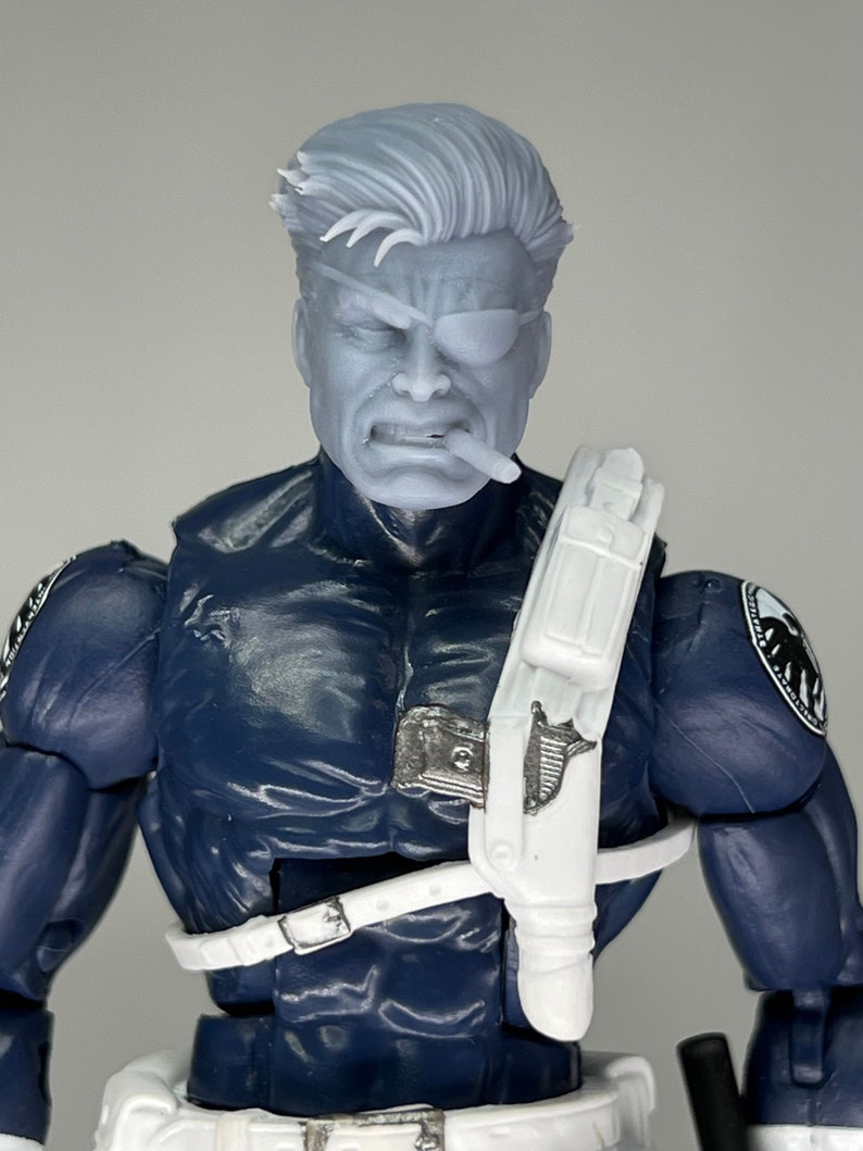 1/12 3D Printed Head Sculpt Agent Fury With Cigar - Etsy