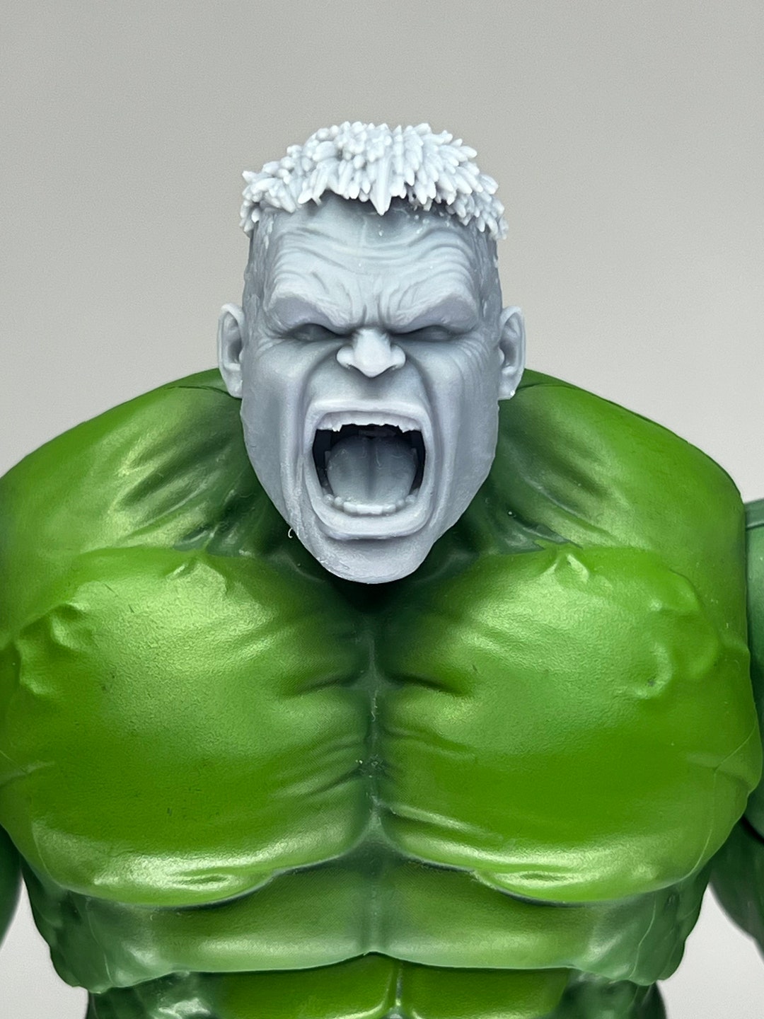 1/12 3D Printed Head Sculpt Angry Green Man Short Hair - Etsy