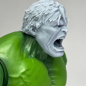 1/12 3D Printed Head Sculpt Angry Green Man Scream - Etsy