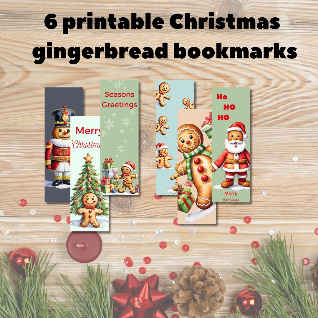 Christmas Bookmark Printable Christmas Gingerbread Bookmark Cute ...
