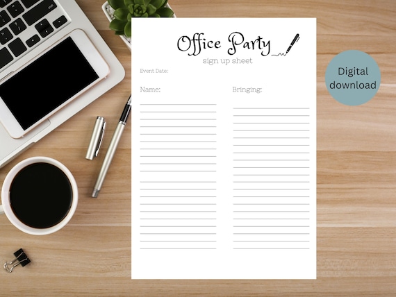 Office Party Sign Up Sheet 18 Best Potluck Sign Up Sheets (For Any