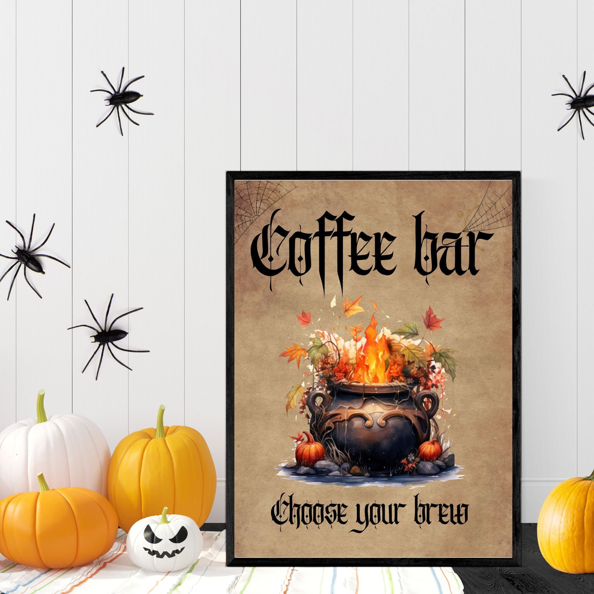 Halloween Coffee Bar Sign Printable Halloween Coffee Sign Choose Your ...