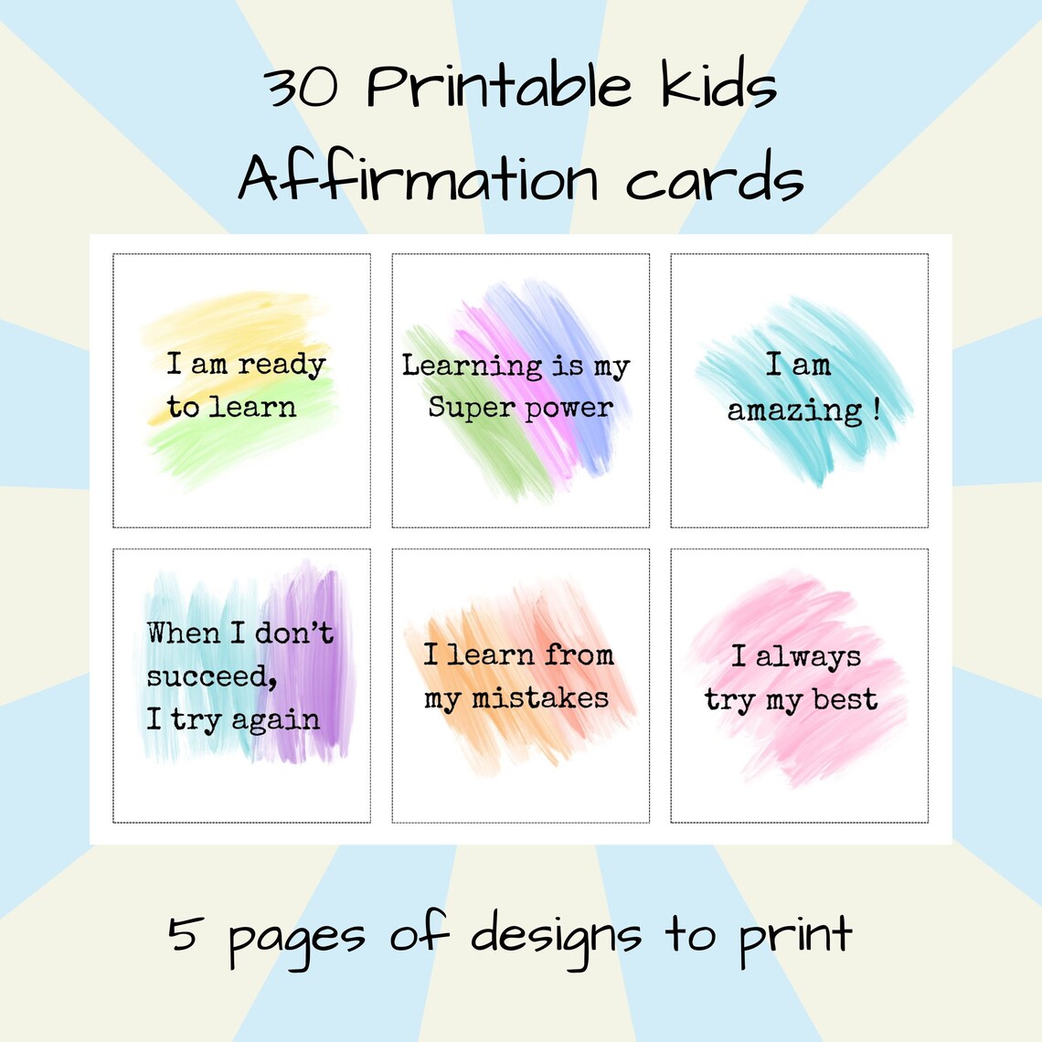 Affirmation Cards, Student Affirmation,classroom Affirmations, Positive ...