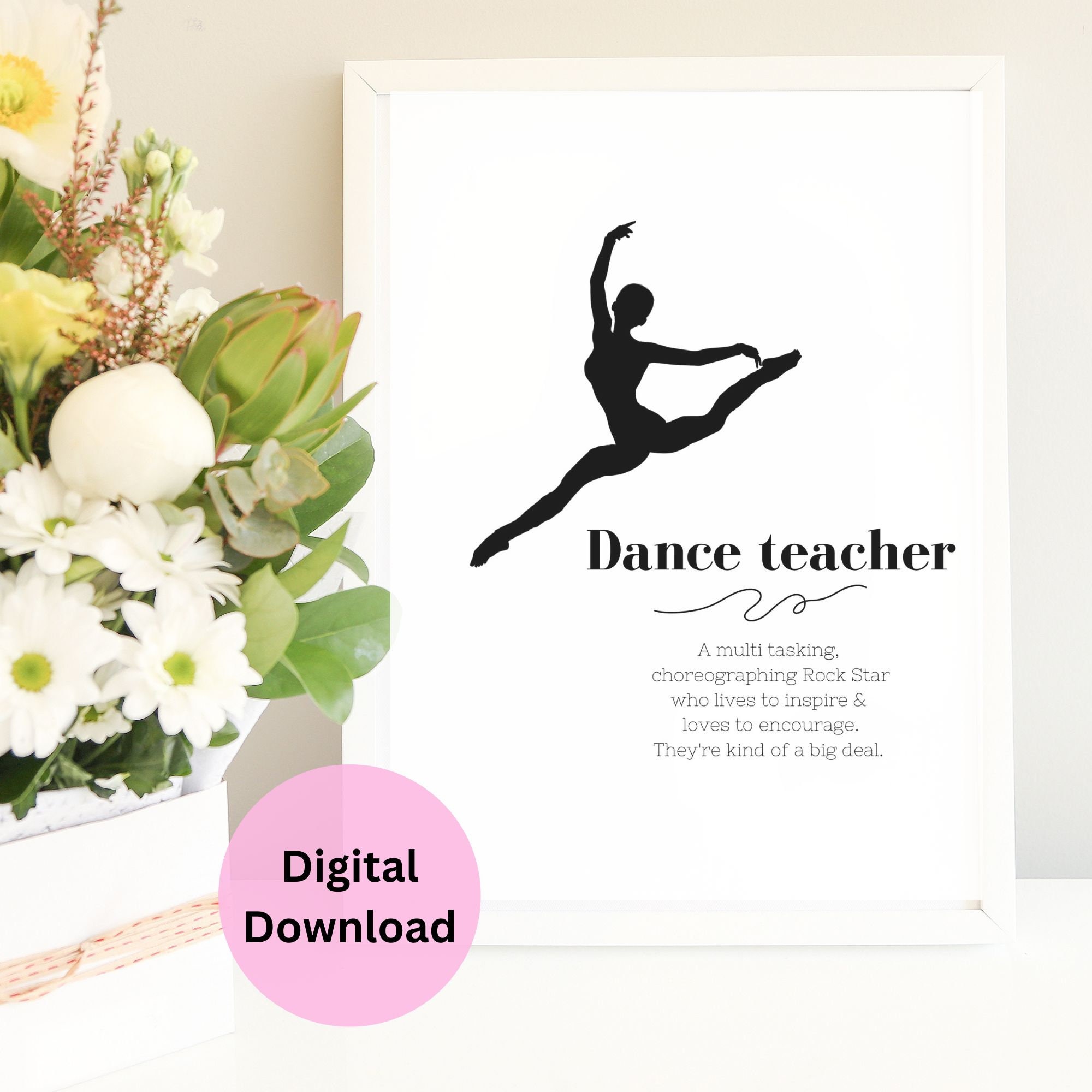 Dance Teacher Wall Art, Dance Teacher Gift, Dance Teacher Poster, Dance ...