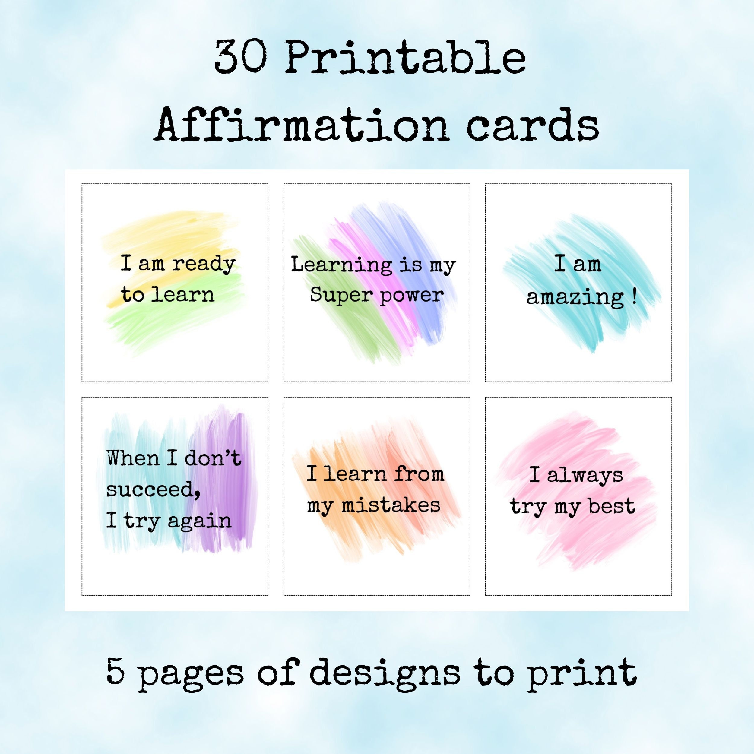 Affirmation Cards, Student Affirmation,classroom Affirmations, Positive ...