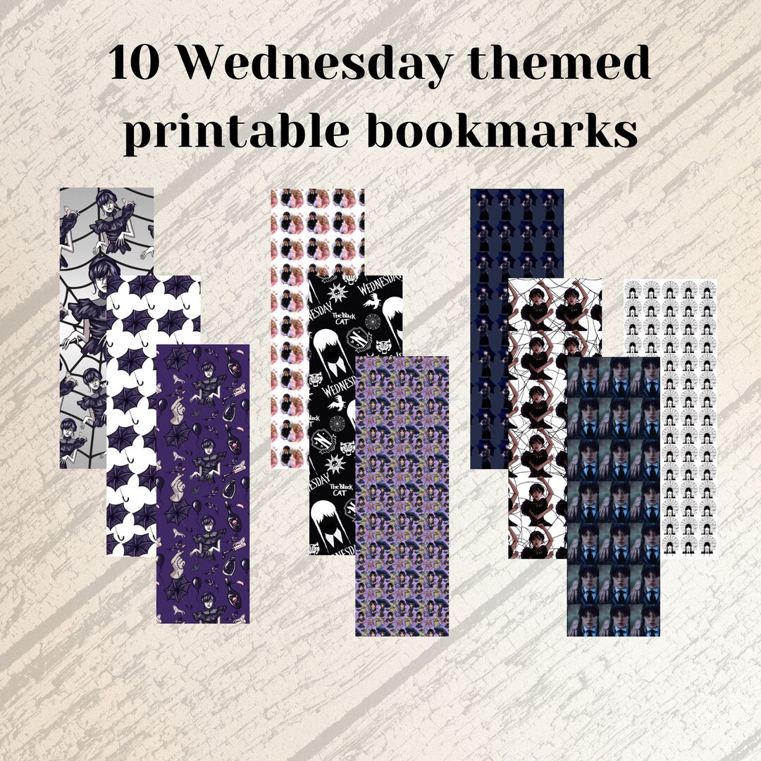 Wednesday Bookmark Printable Addams Bookmark for Kids, Bookmark for ...