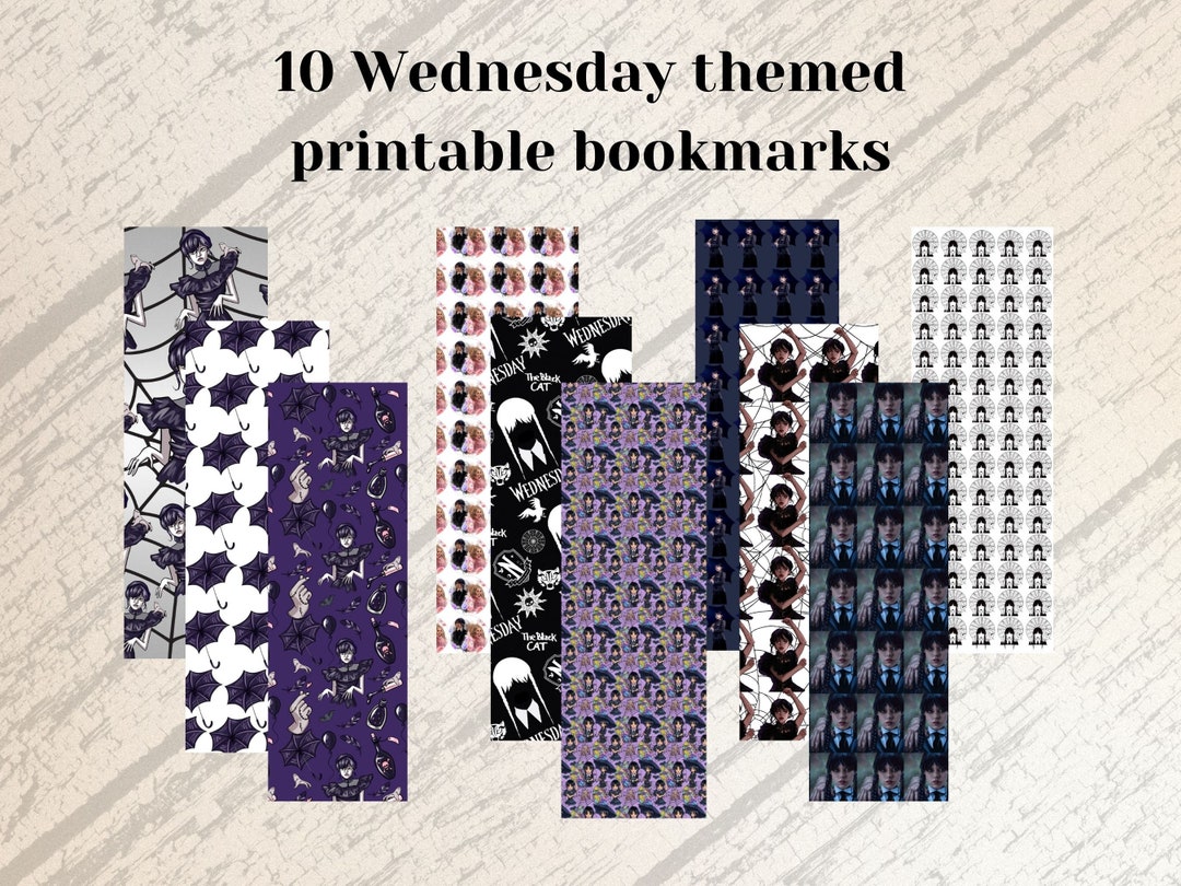 Wednesday Bookmark Printable Addams Bookmark for Kids, Bookmark for ...