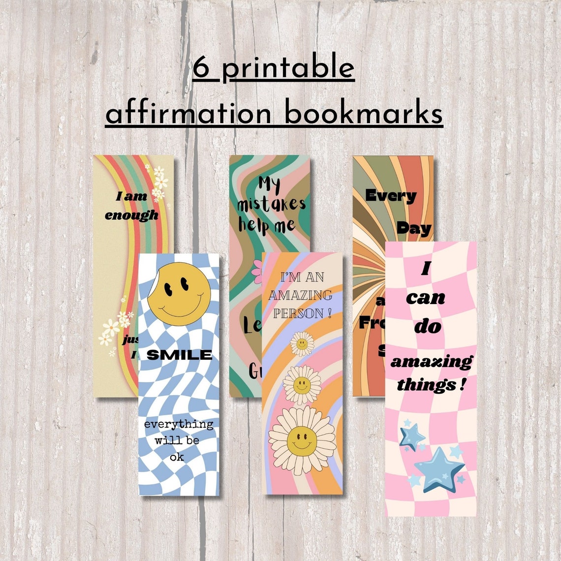 Motivational Bookmark Printable Bookmarks Affirmation Kids Bookmark ...