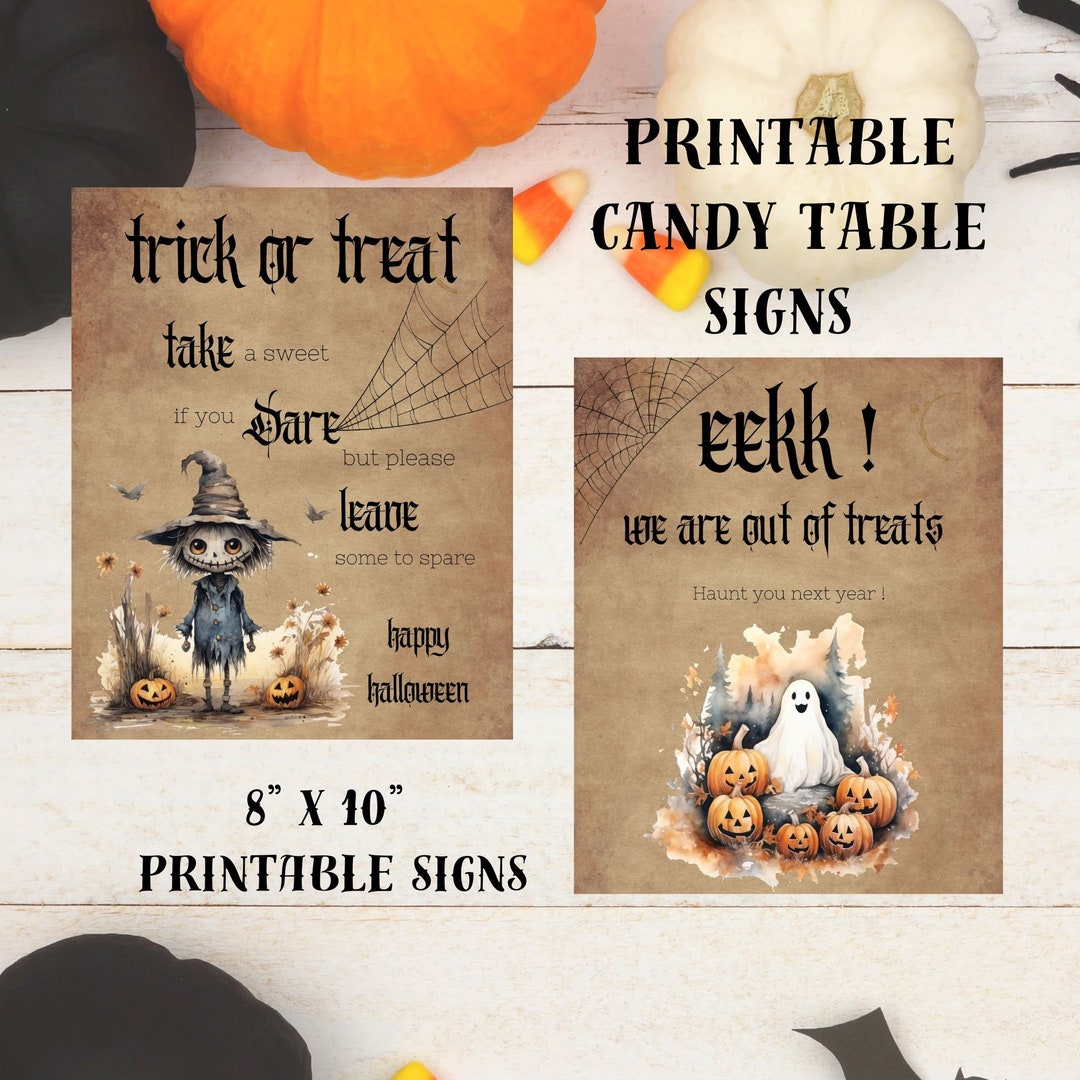 Halloween Candy Bowl Sign Printable Halloween Candy Bowl Sign Out of ...