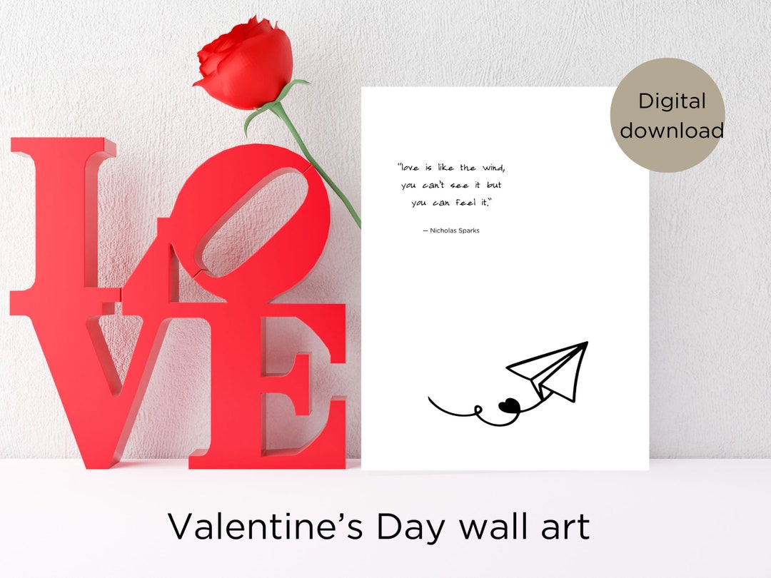 Love Quote Wall Art, Love Quote Print, Printable Valentine’s Day Art ...