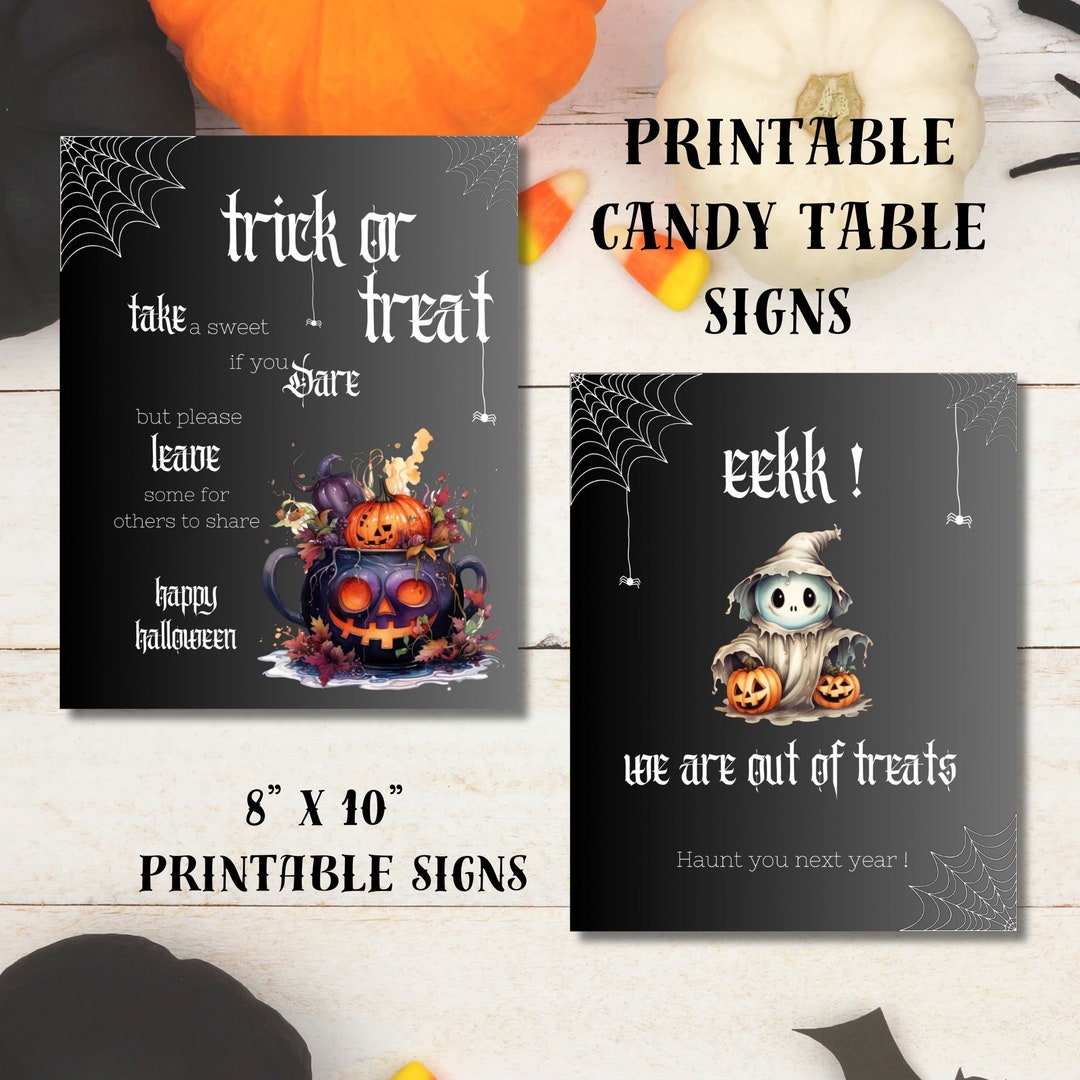 Halloween Candy Bowl Sign Printable Halloween Candy Bowl Sign Out of ...