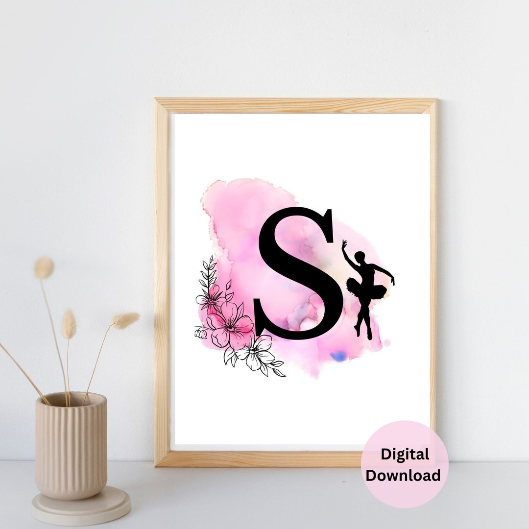 Printable Wall Art Letter S, Dance Art Letter, Letter S Wall Art ...