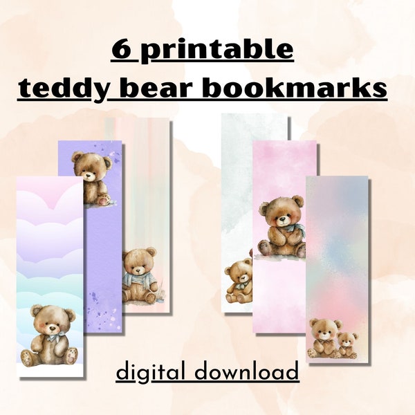 Teddy Bear Bookmark - Etsy