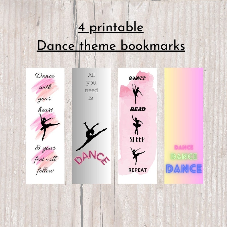 Printable Bookmark Dance Bookmark Printable Ballet Bookmark Kids Gift ...