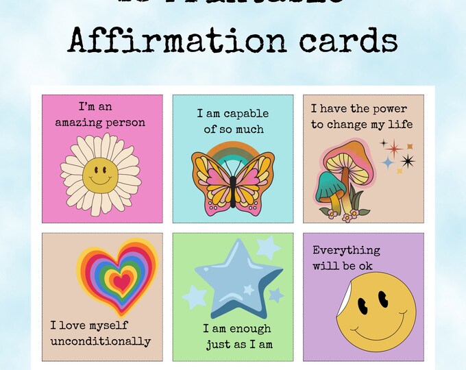 Growth Mindset Flashcards: Teen Girl Affirmation Cards (PDF Download ...