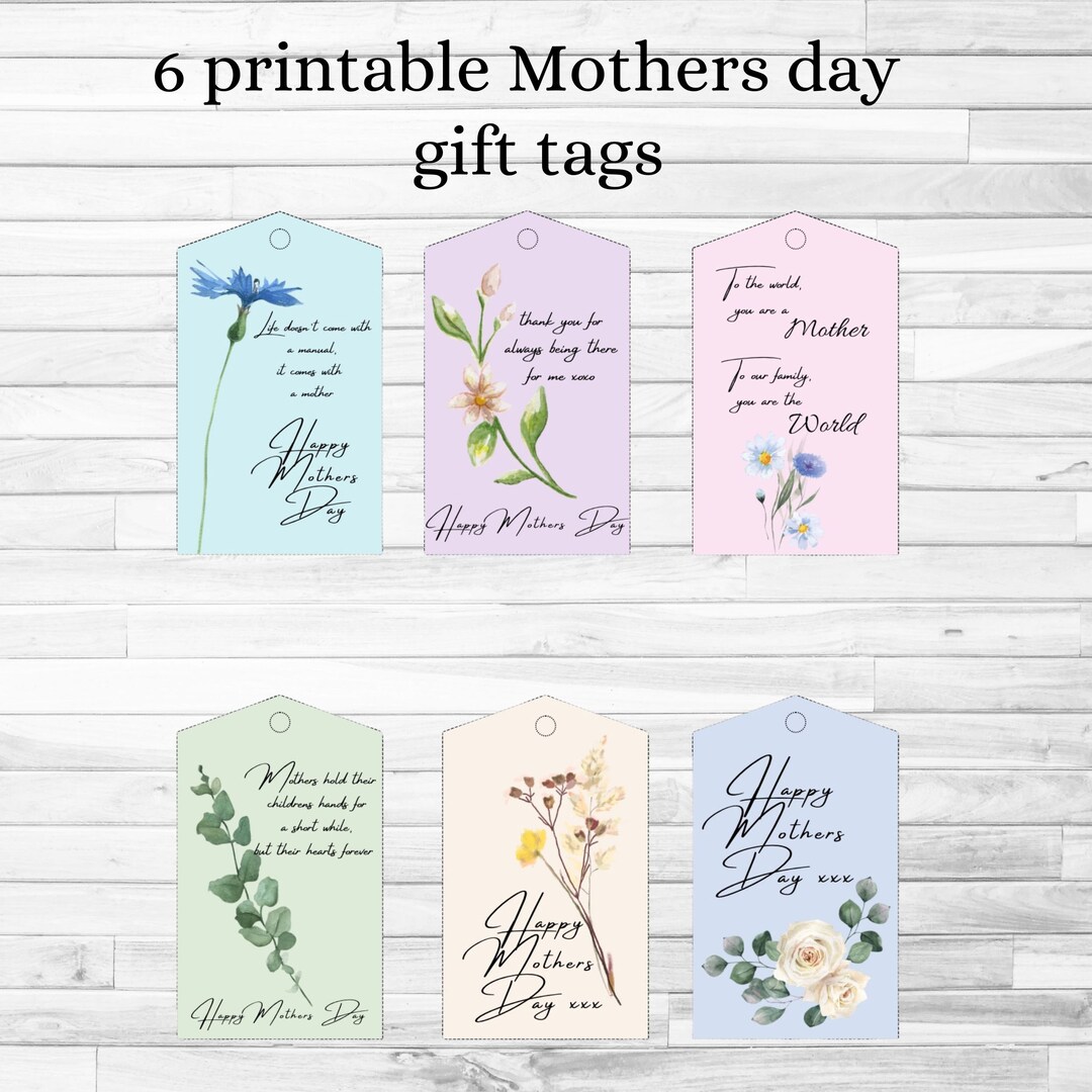 Mother’s Day Gift Tag, Printable Mother’s Day Gift Tag, Printable Gift ...
