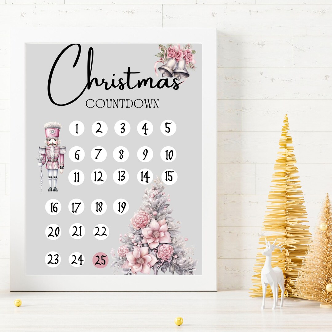 Christmas Countdown Printable Sign Kid Xmas Countdown to Christmas ...