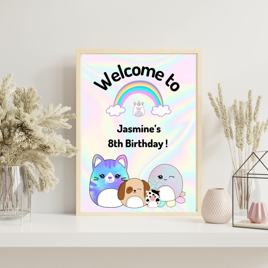 Squishmallow Birthday Party Welcome Sign, Birthday Party Sign ...
