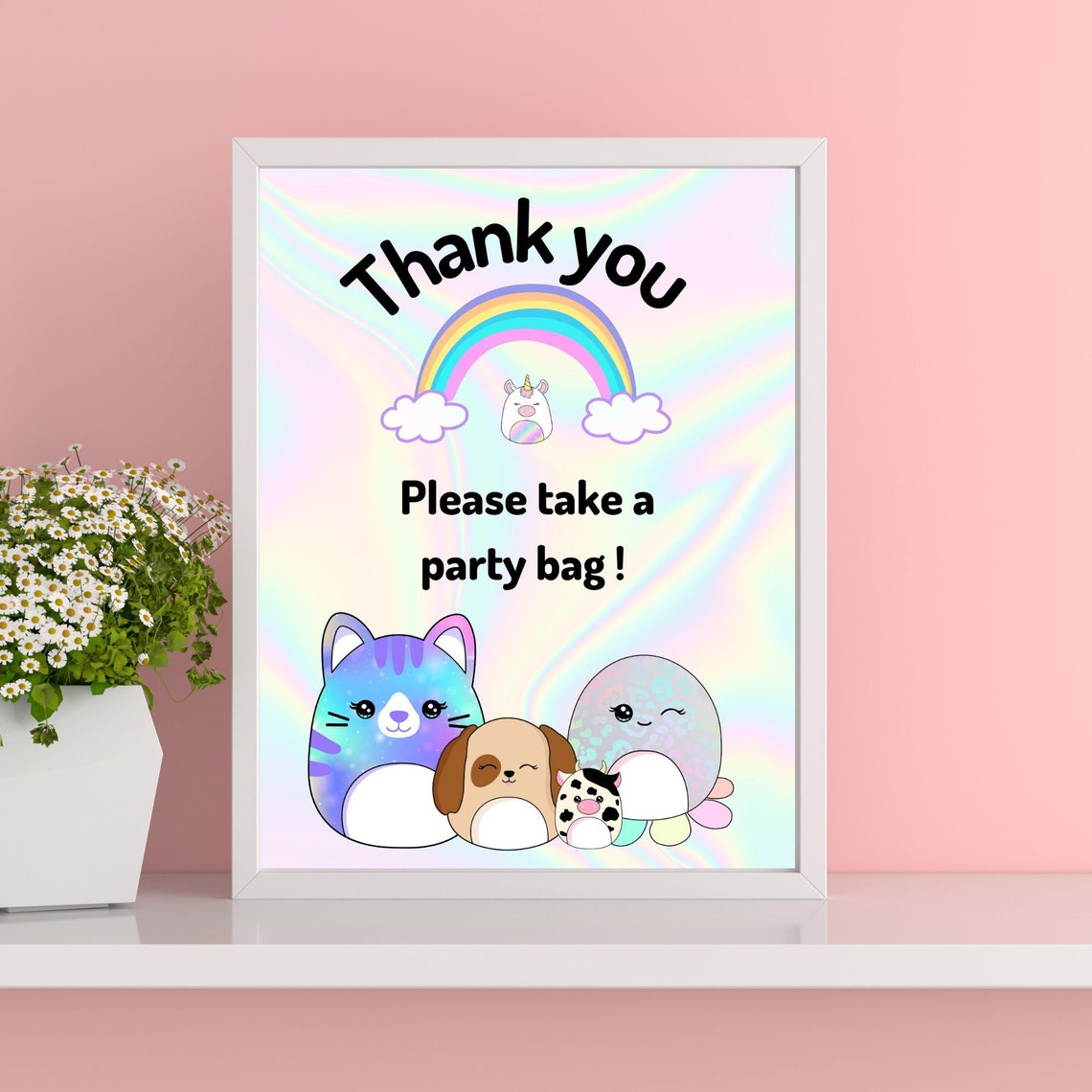 Squishmallow Birthday Party Welcome Sign, Birthday Party Sign ...