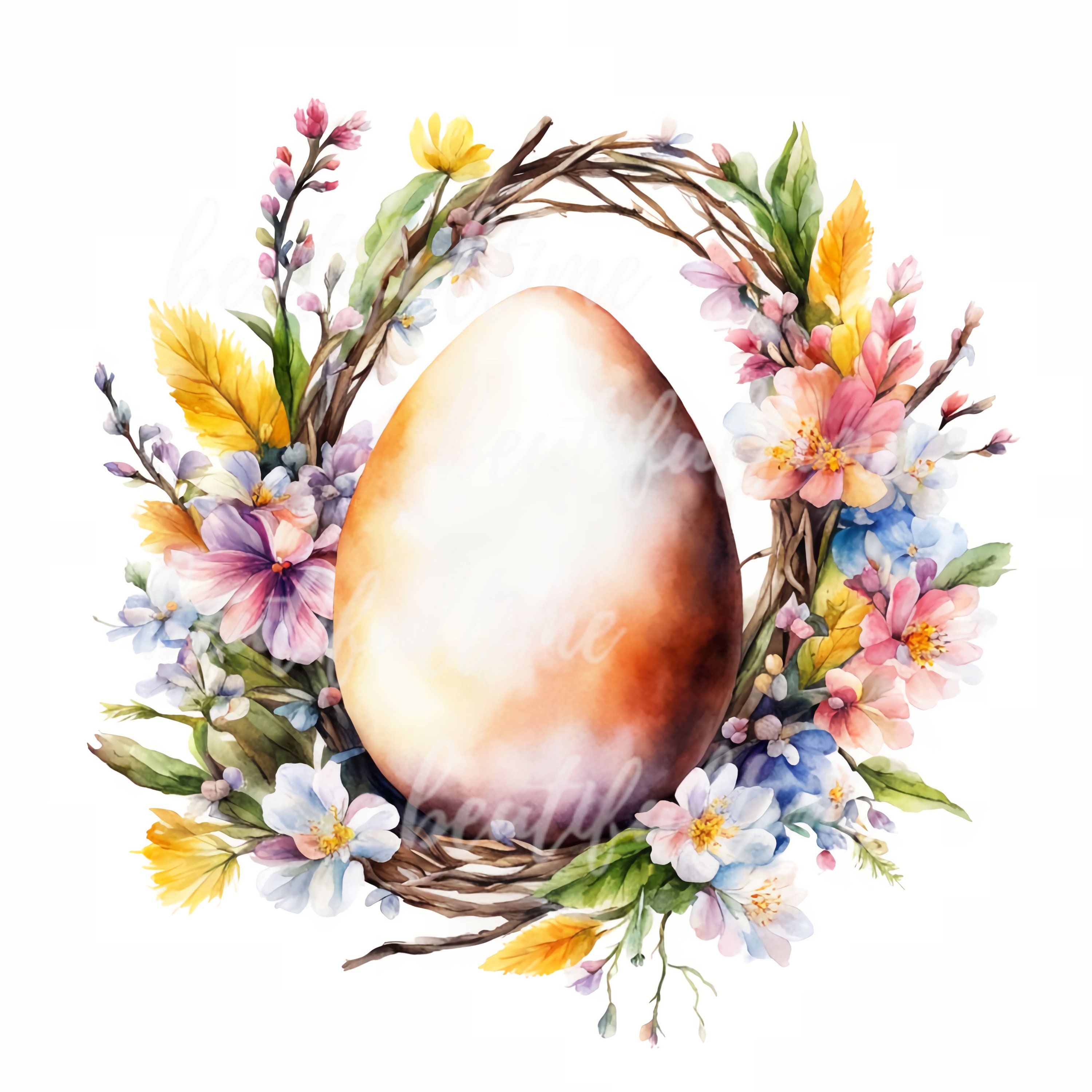 Watercolor Easter Eggs 12 X 12 Clipart, Colorful Rainbow Easter Eggs ...