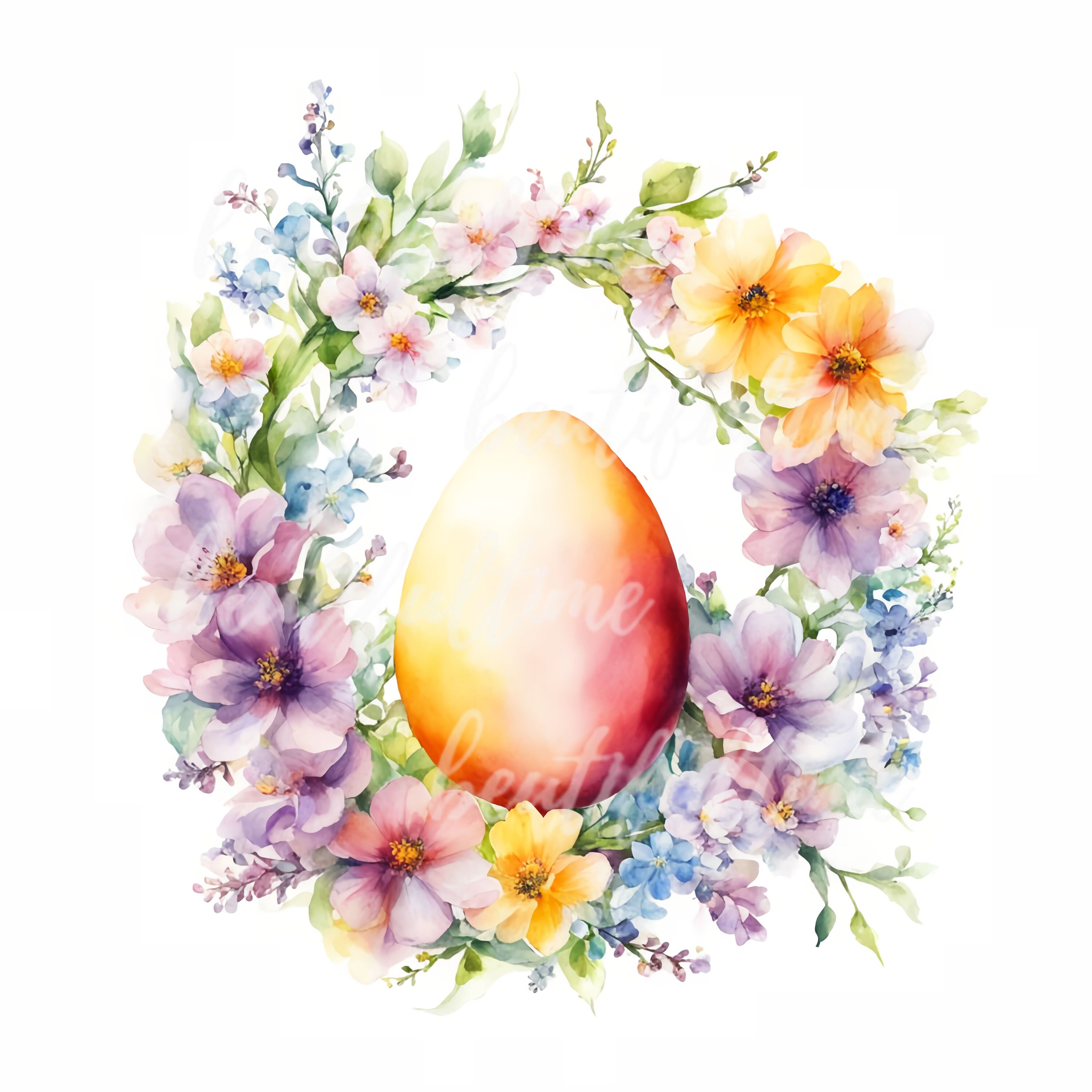 Watercolor Easter Eggs 12 X 12 Clipart, Colorful Rainbow Easter Eggs ...