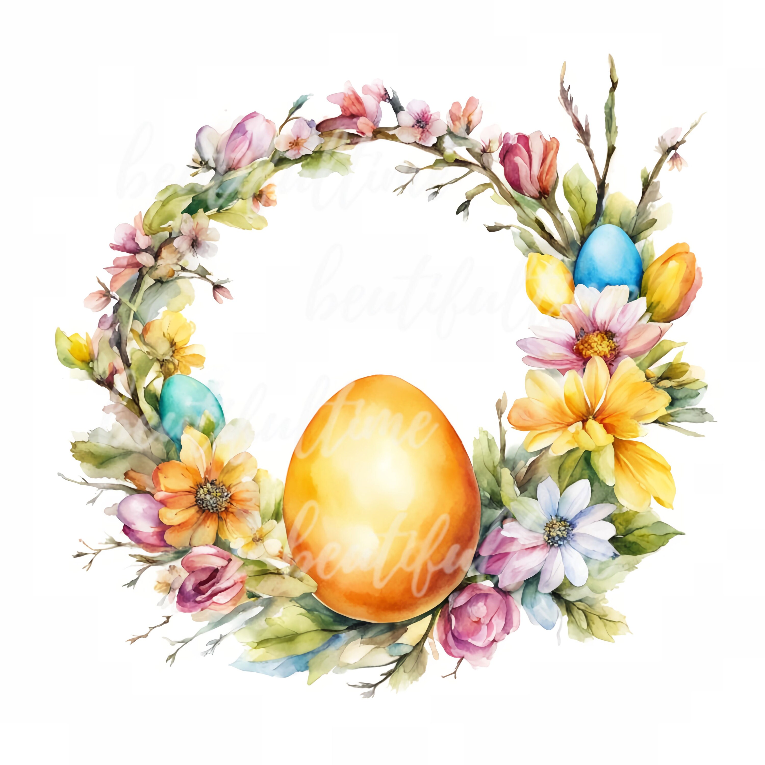 Watercolor Easter Eggs 12 X 12 Clipart, Colorful Rainbow Easter Eggs ...