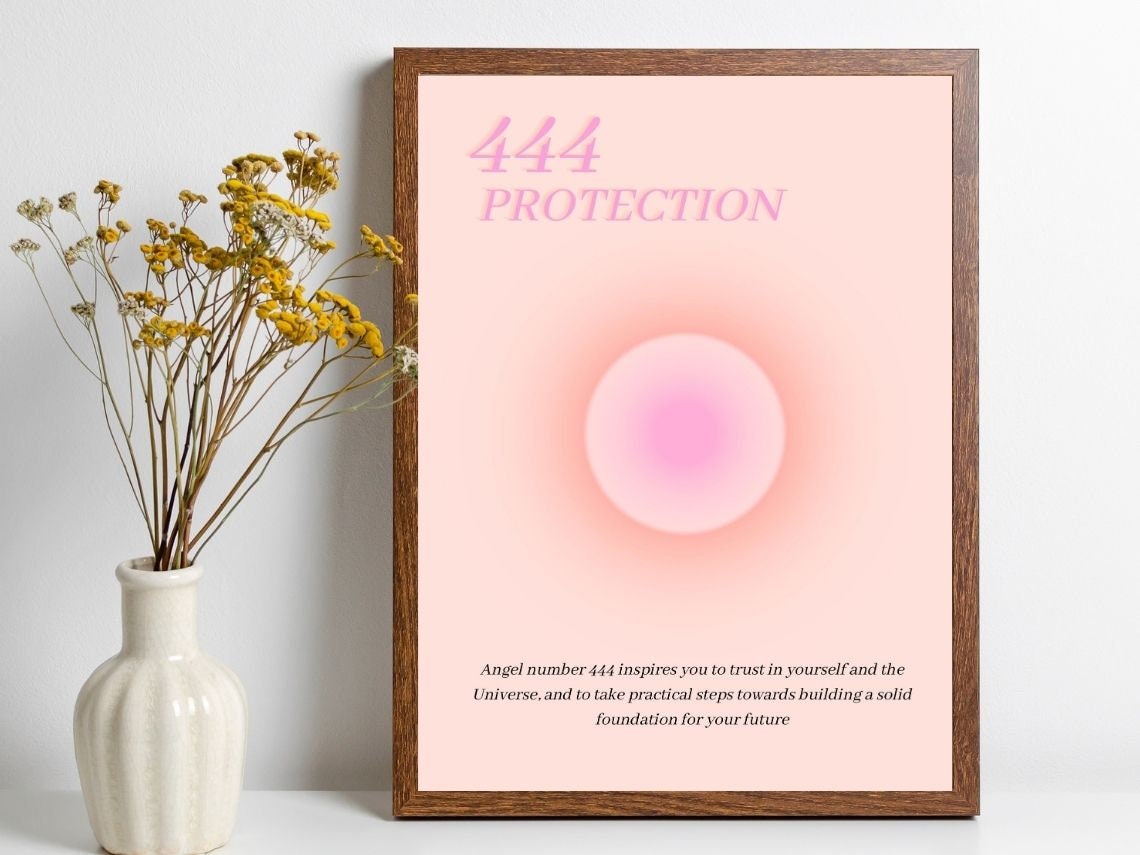 Angel Numbers 444 Aura Poster Printable Set of 3 Spiritual Aura Energy Trendy Dorm Room Gift ...