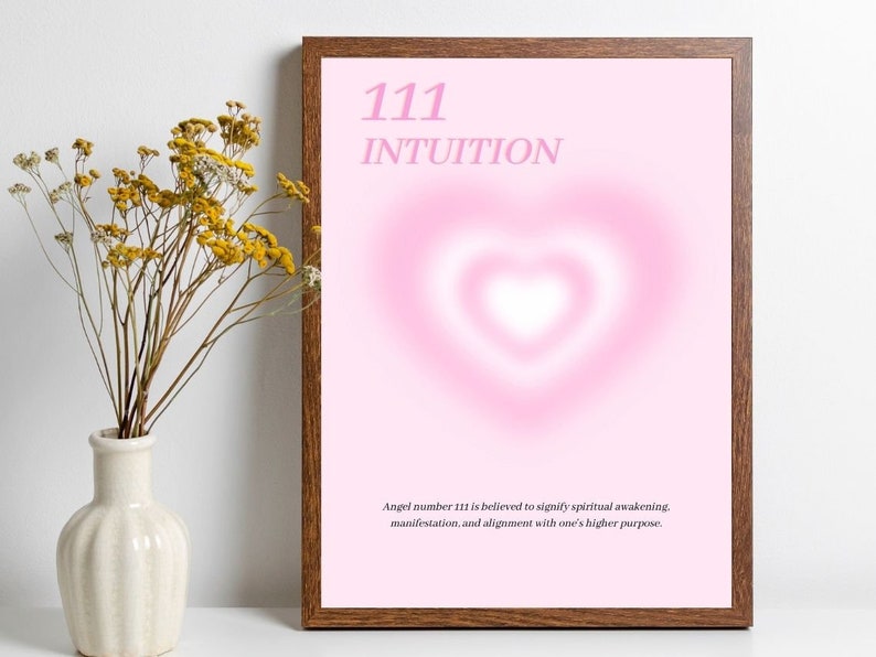 Angel Number Poster, 111 Poster Set of 3 Colourful Aura Poster Grainy ...
