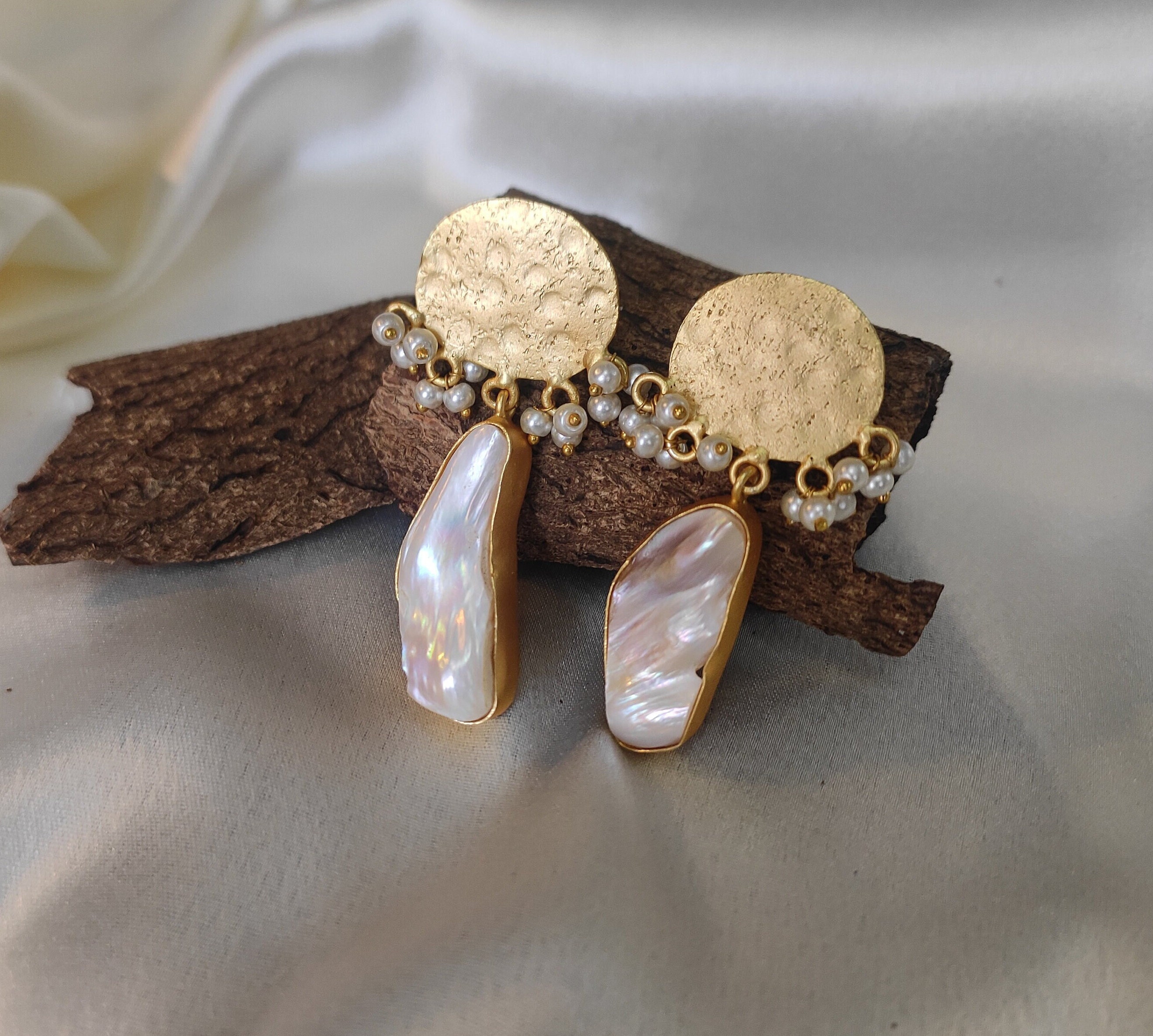 Baroque Pearl Earring Real Pearl Earring Pearl Drop Earring Freshwater ...