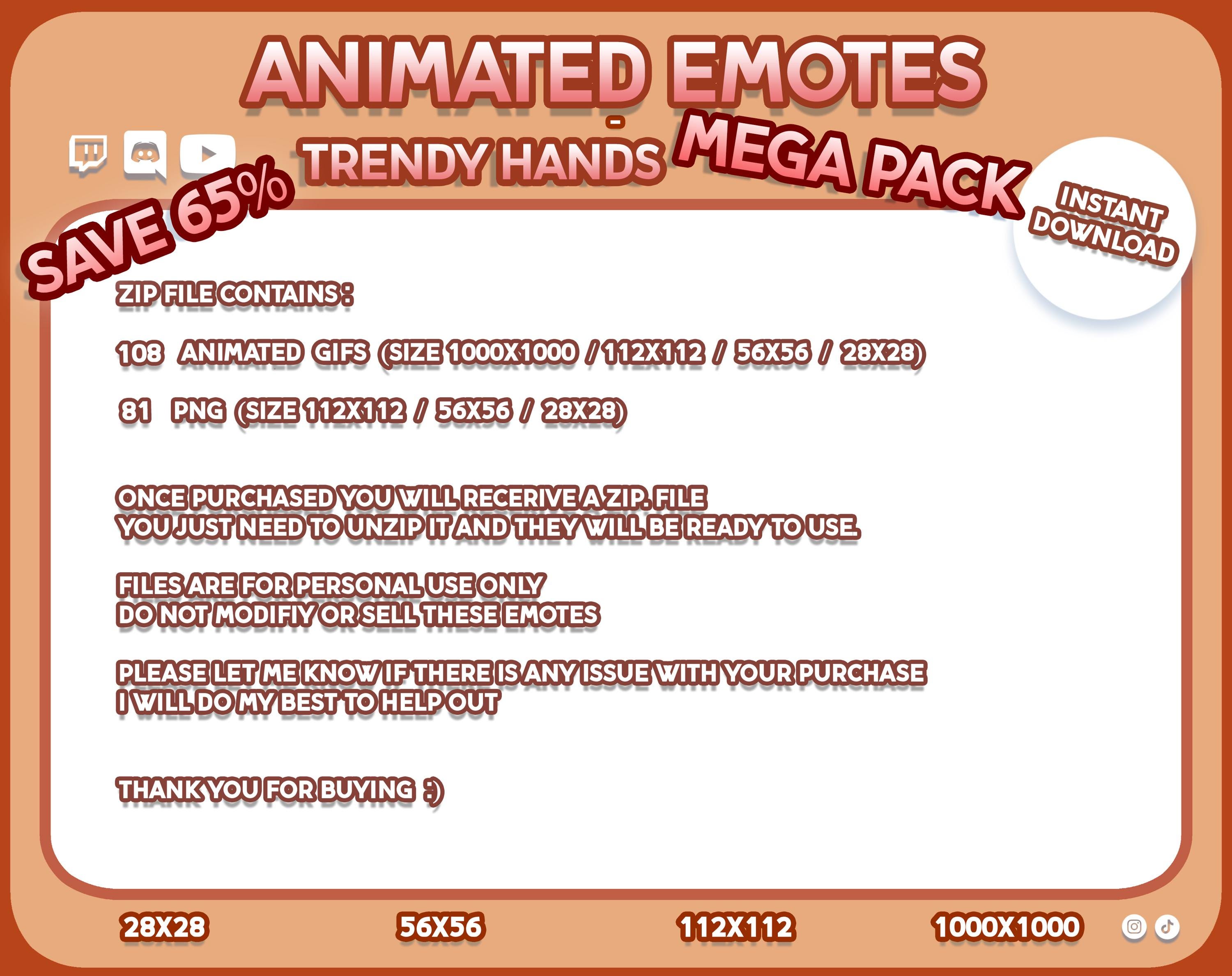 4x Animated Trendy Hand Emote Mega Pack: Twitch, Discord, Youtube ...