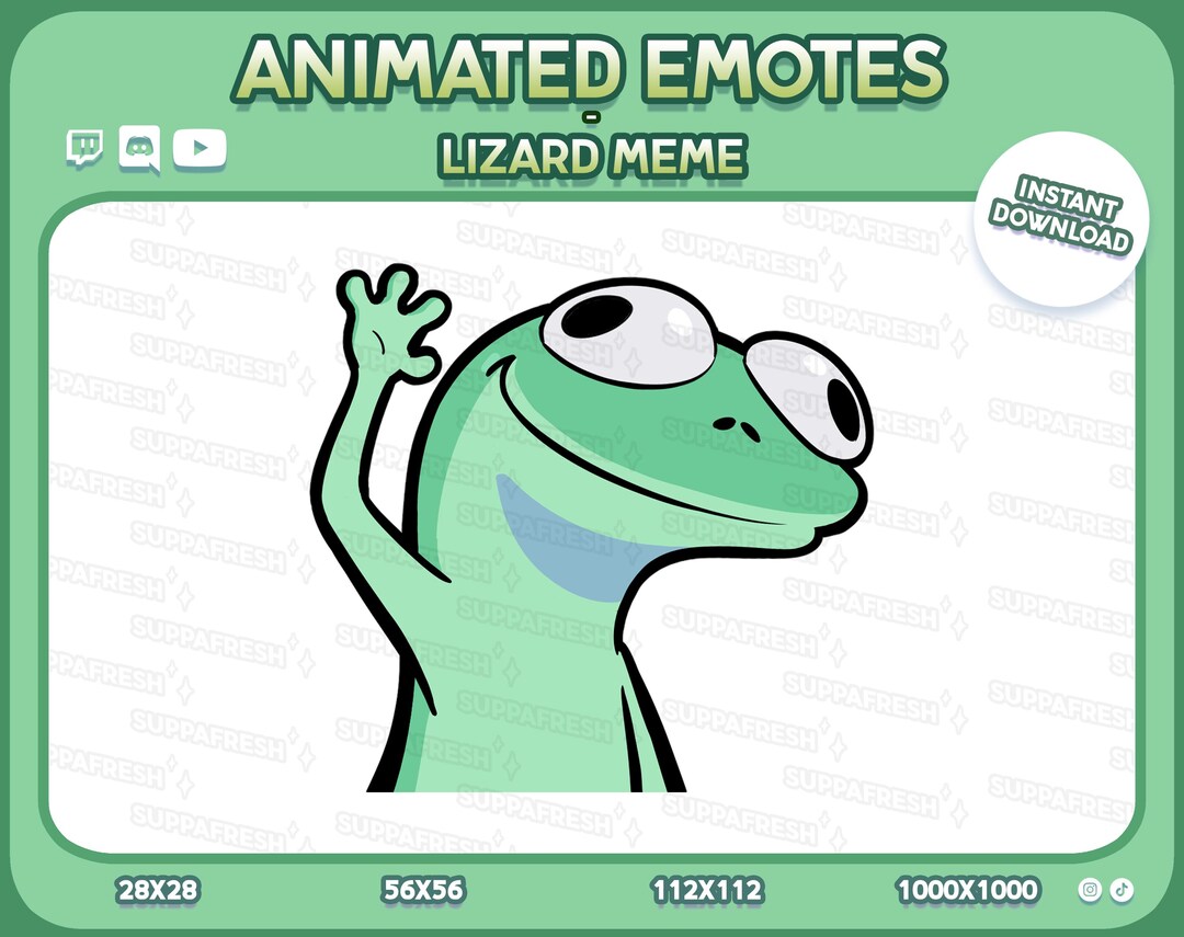 Animated Lizard Meme Emote: Twitch, Discord, Youtube (digital Download ...