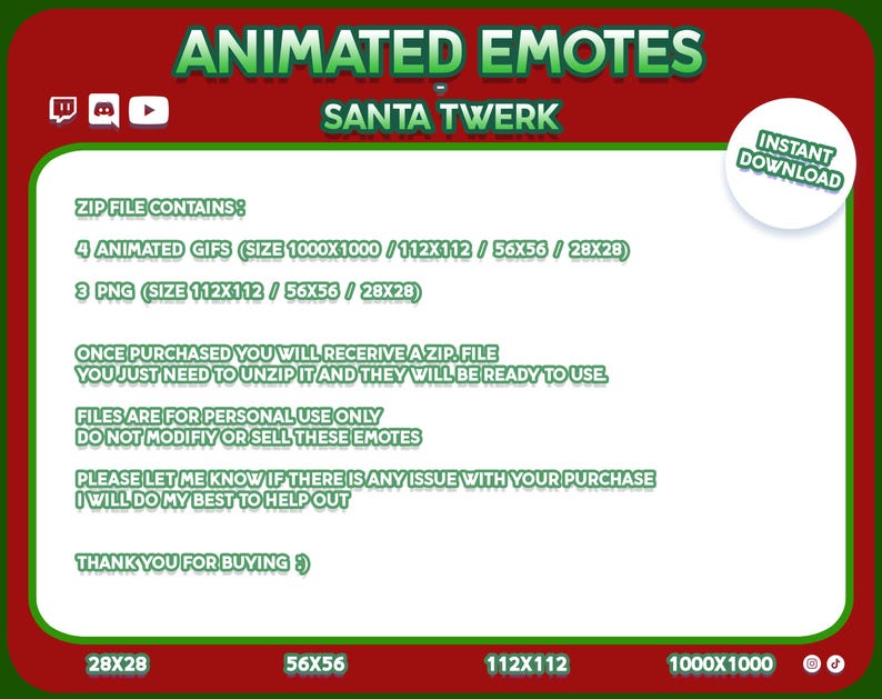 Emote navideño animado de Papá Noel haciendo twerking: Twitch, Discord ...