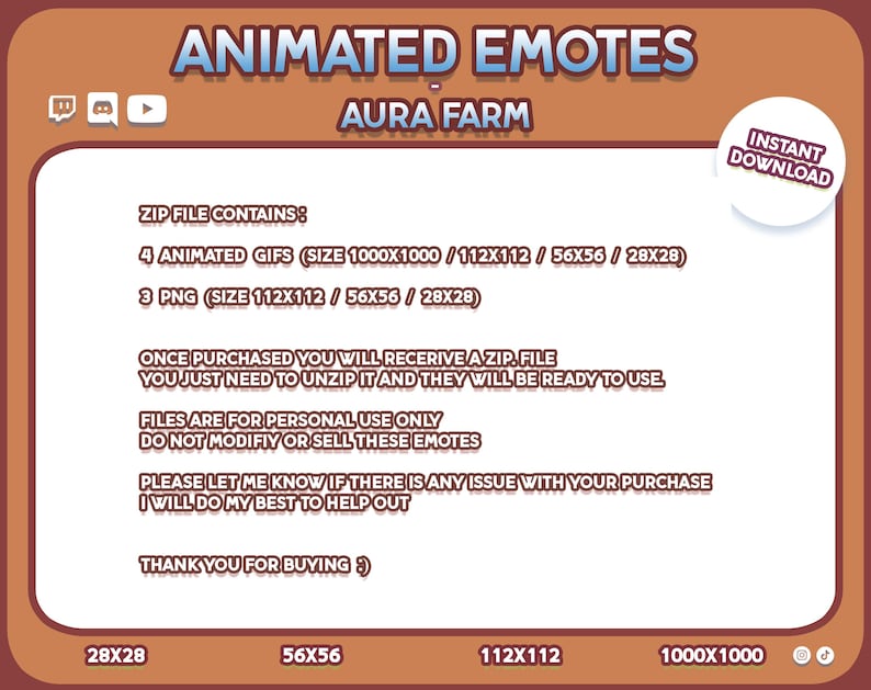 Animated Aura Farming Emote: Twitch, Discord, Youtube (digital Download ...