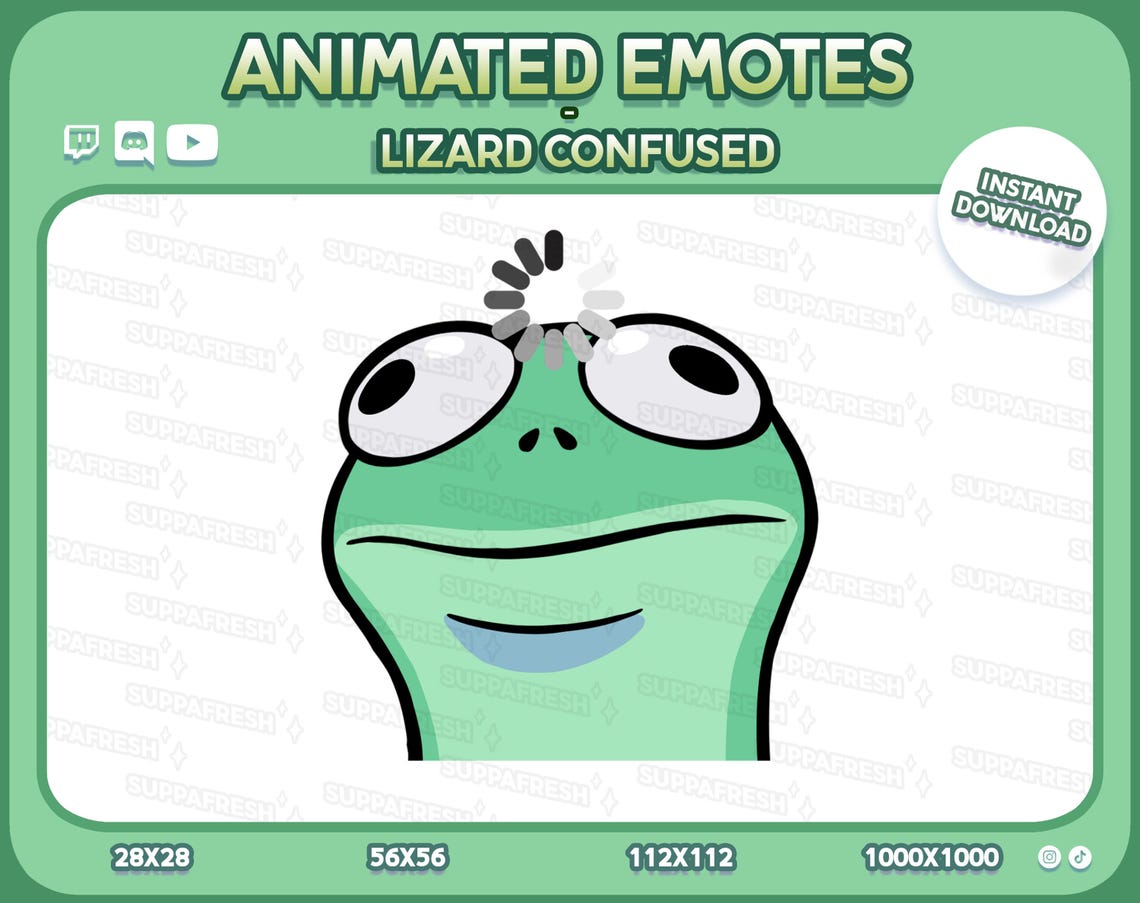 Animated Tom Lizard Confused Brainrot Hoppers Meme Emote: Twitch ...