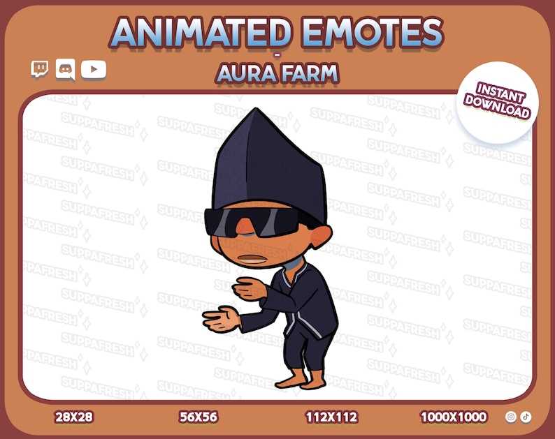 Animated Aura Farming Emote: Twitch, Discord, Youtube (digital Download ...