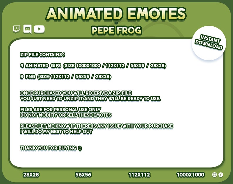Animated Pepe Frog Emote: Embarrassed Twitch/discord (digital Download ...