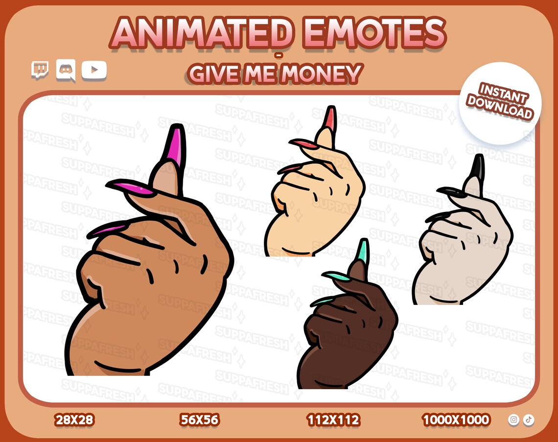 Animated Give Me Money Fingers Meme Emote: Twitch, Discord, Youtube ...