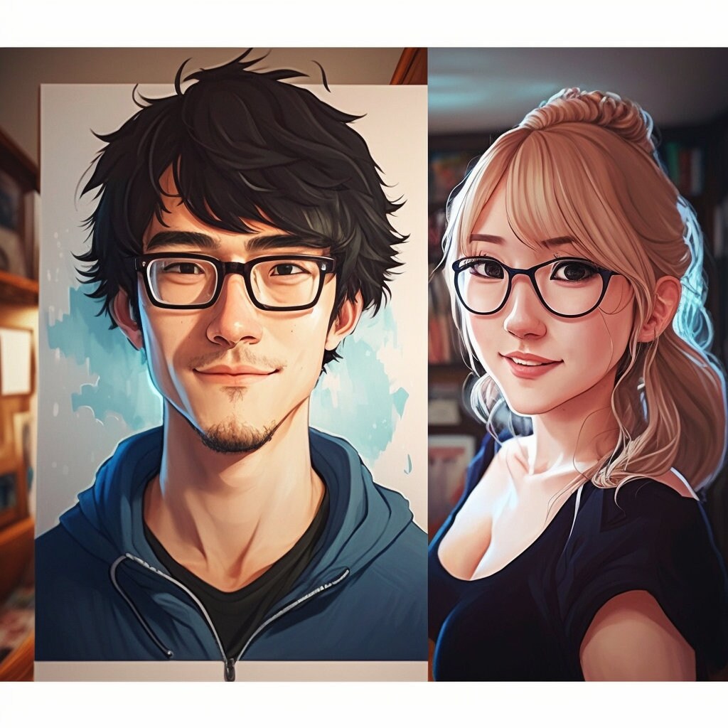 Custom Anime Portraits Anime Style Portraits valentine's Day Photos - Etsy