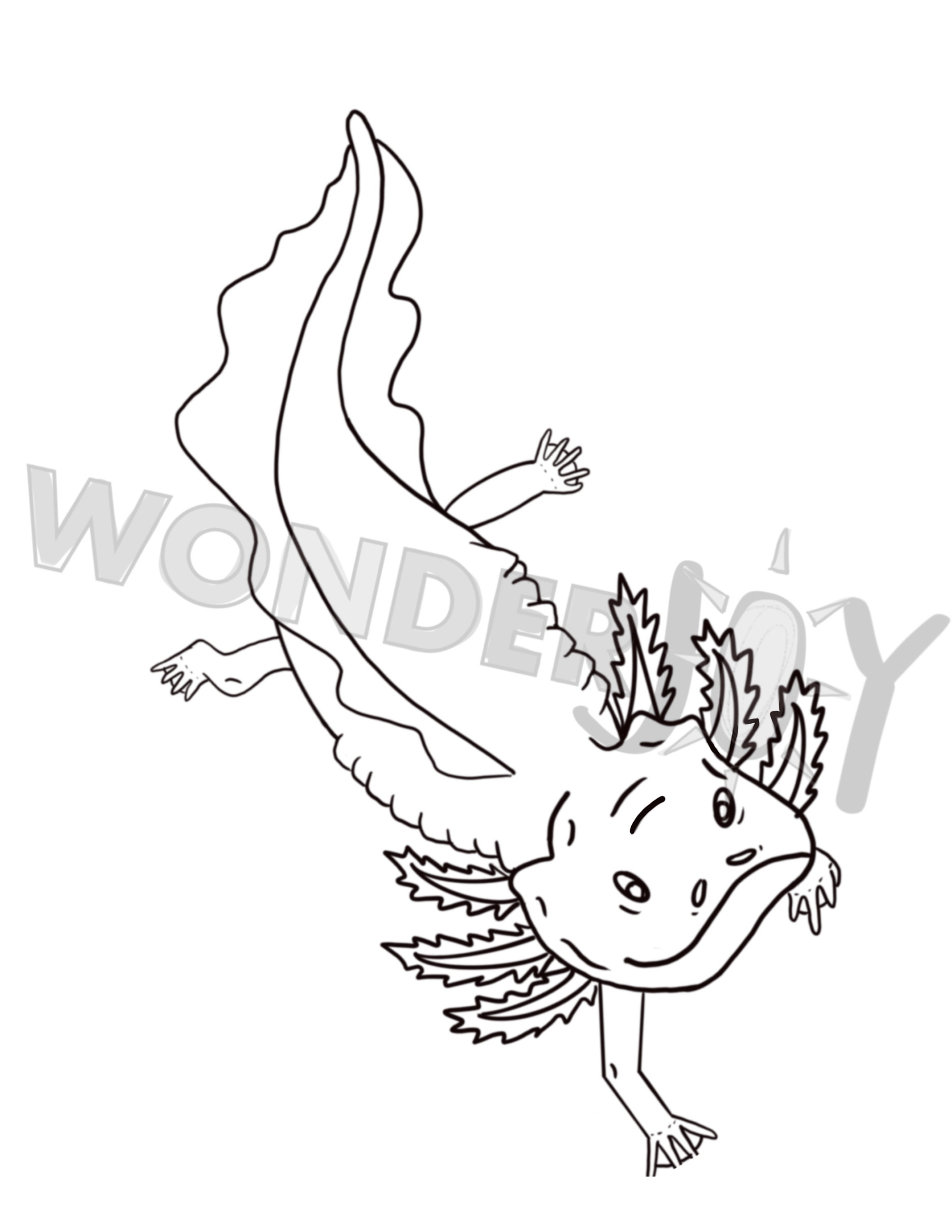 Axolotl Love Printable Coloring Sheet - Coloring Sheet for Kids ...