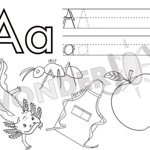 Alphabet Coloring Page - Letter A - Handwriting Practice Coloring Page ...